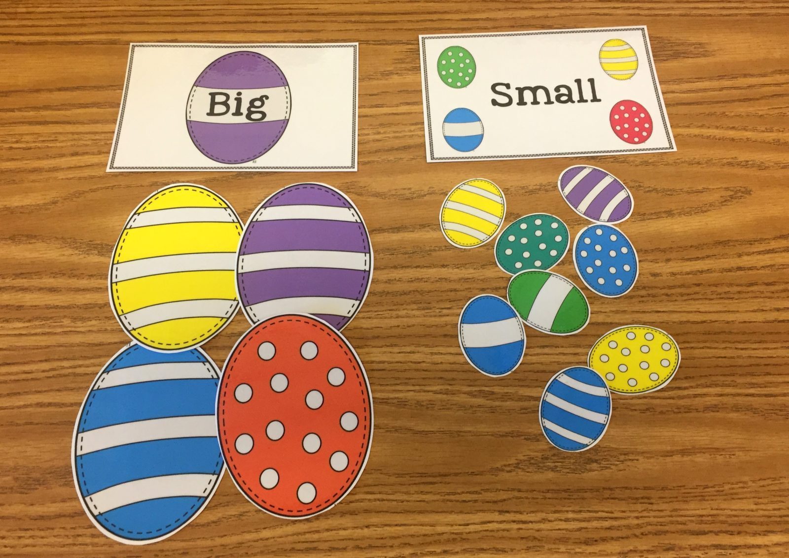 big-and-small-easter-egg-sort-set-up | Wealth Train
